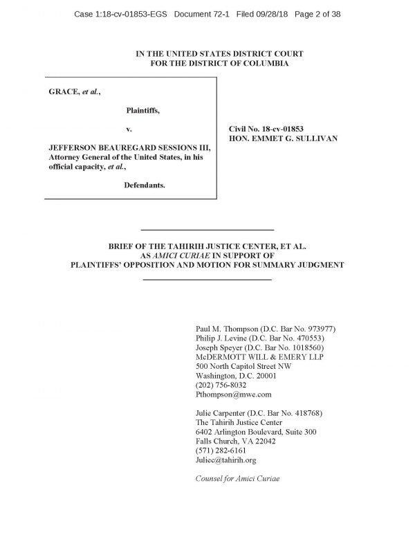 Amicus Brief Filed In U S District Court For The District Of Columbia
